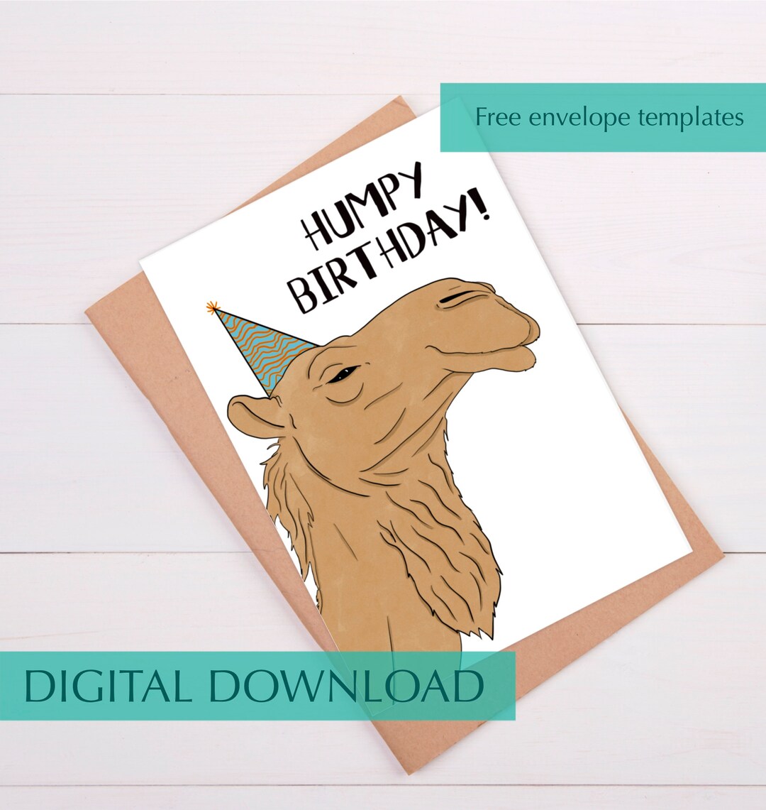 Camel Birthday Card Funny Camel Card Printable Birthday Cards for ...