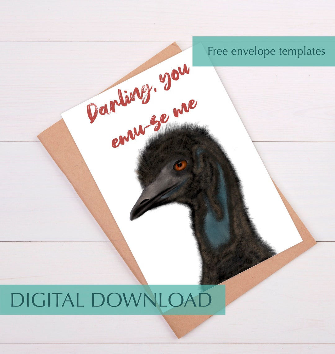 Valentines Day Card Funny Emu Anniversary Card for Girlfriend ...