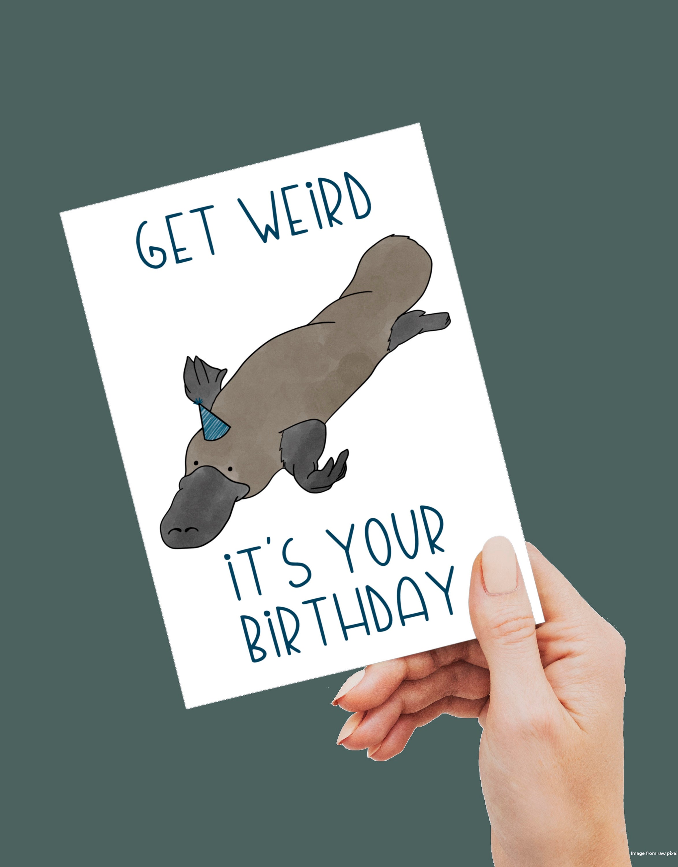 Funny Platypus Birthday Card: Get Weird Pun (digital Download) - Etsy