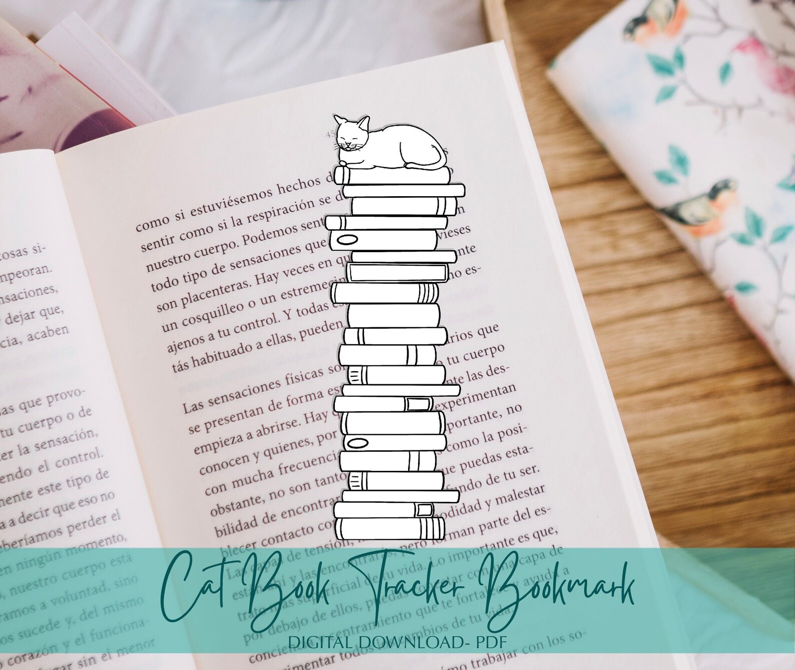 Cat Printable Bookmark Book Tracker Bookmark Reading Log Bookmark Kids ...