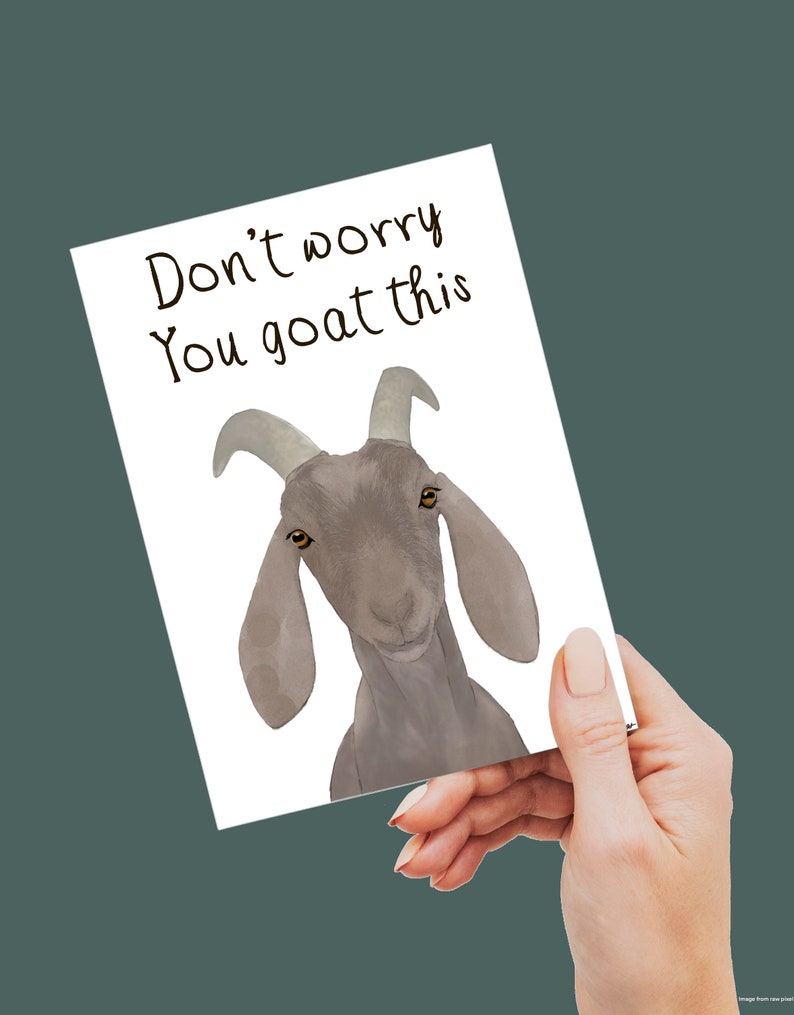 Funny Goat Good Luck Card: Encouragement Gift (digital Download) - Etsy
