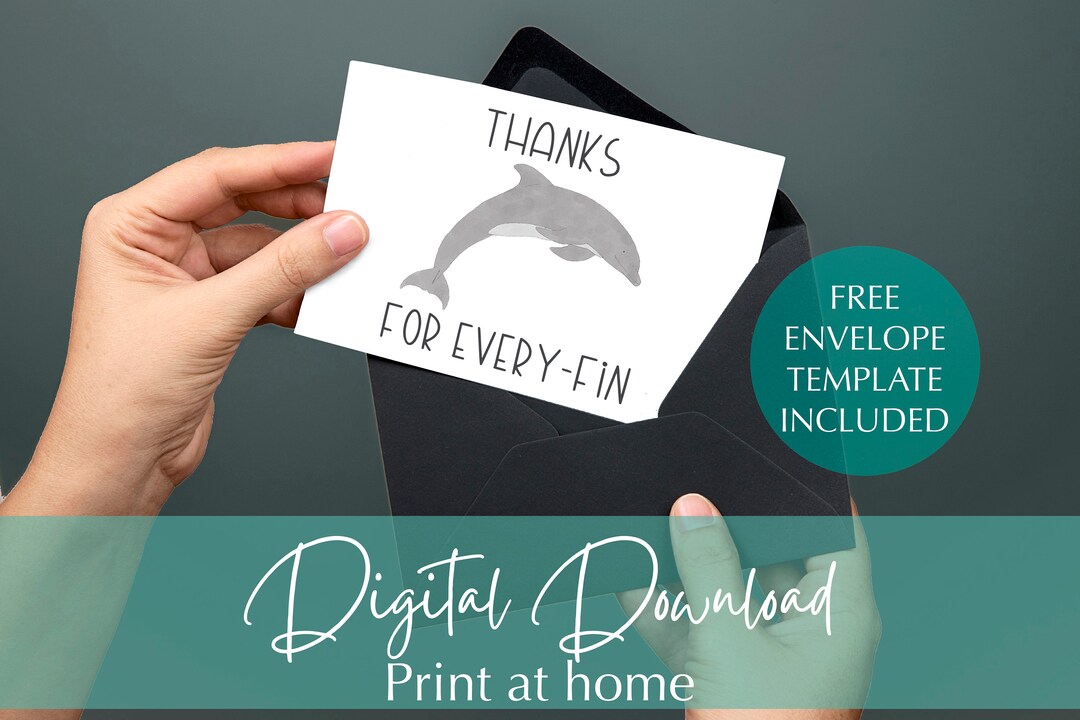 Dolphin Thank You Card Funny Thank You Card for Friend - Etsy