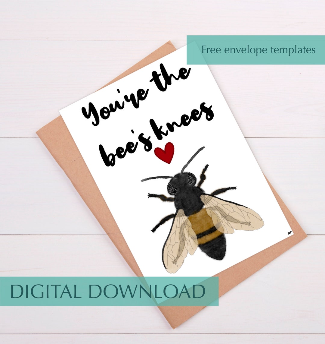 Valentine’s Day Card, Bumble Bee Valentine, Bee Valentines Card, Honey ...