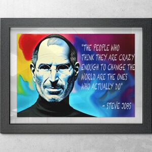 Steve Jobs Motivational Quote Inspirational Poster AI Generated Wall ...