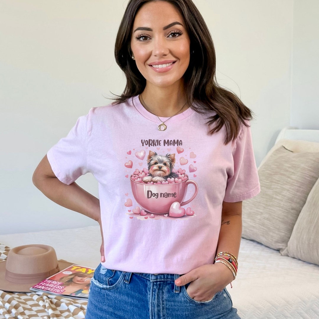 Custom Yorkie Shirt, Yorkie Dog Shirt, Custom Dog Mom Shirt, Yorkie Mom ...