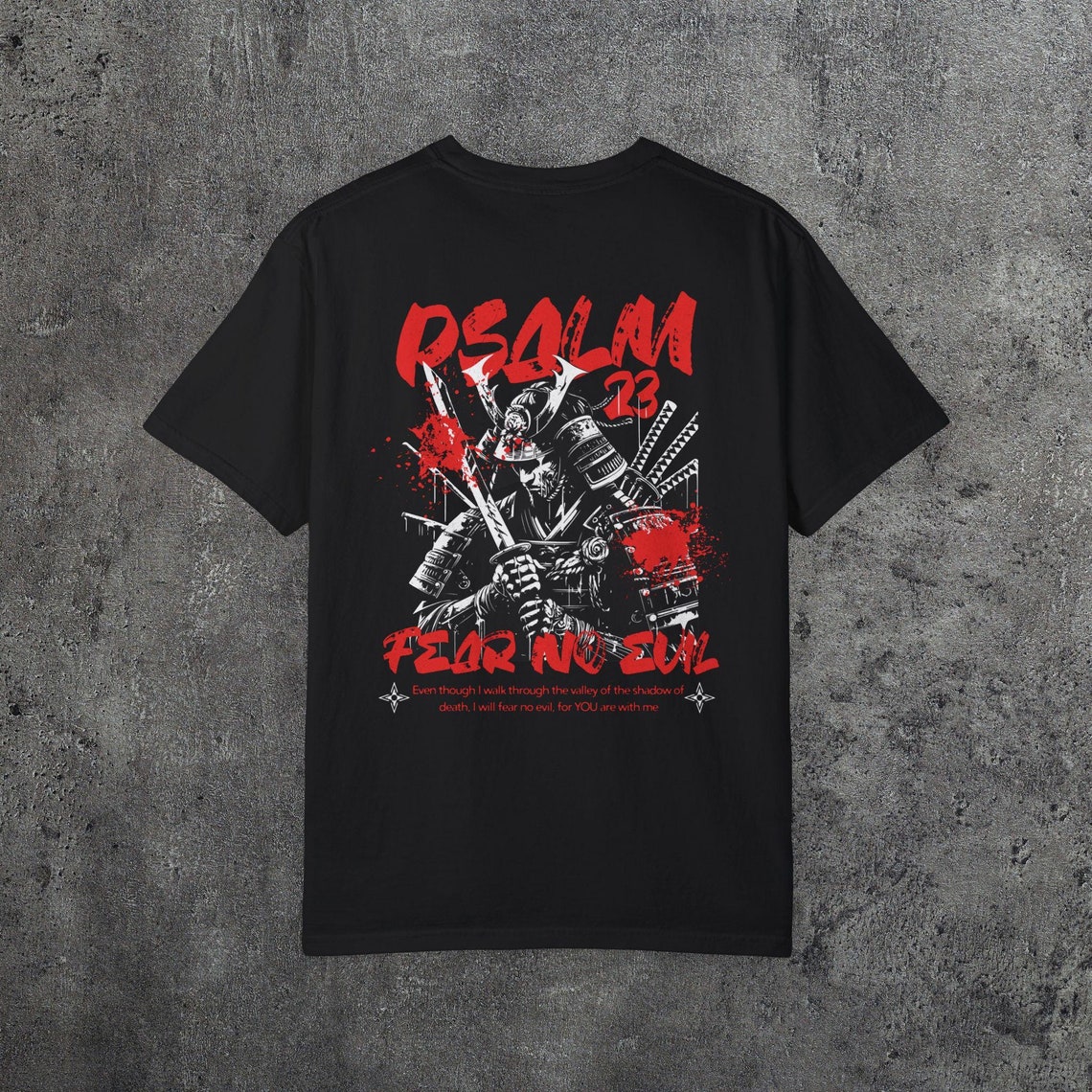Mens Christian Samurai T-shirt: Psalm 23 Comfort Colors Tee - Etsy