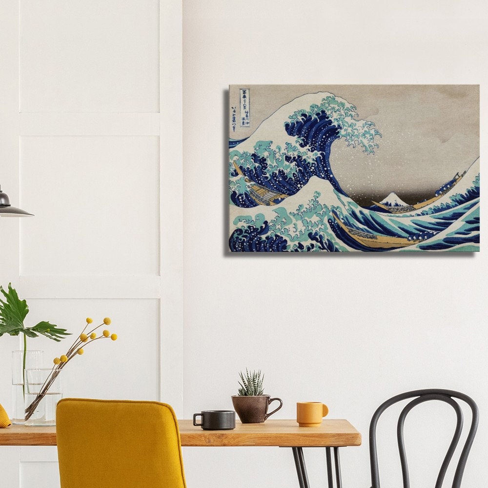 Hokusai Great Wave Wall Art Japanese Art Canvas Print for Home Decor ...