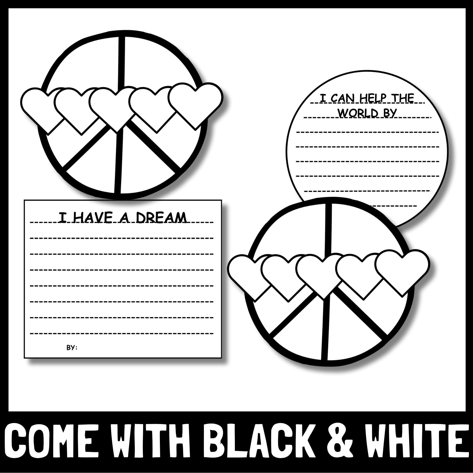 Martin Luther King Jr Writing Craft Martin Luther Day Activity for Kids ...