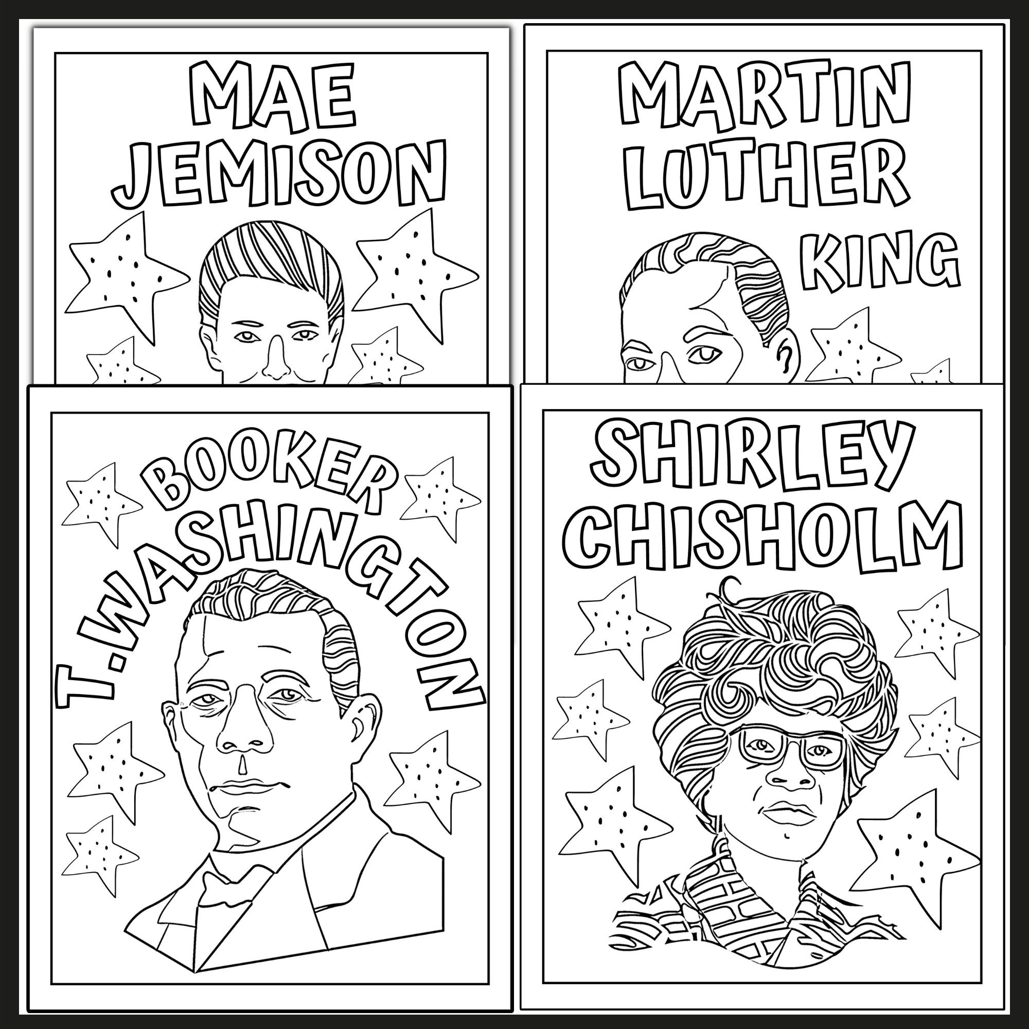 Important Figures in Black History Month Coloring Pages | Black History ...
