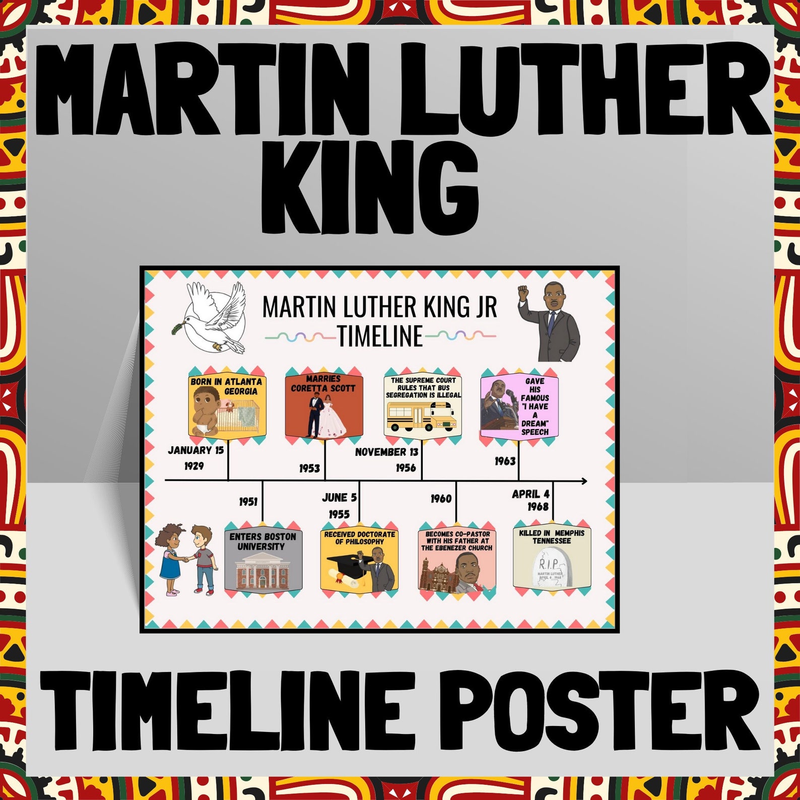 MLK Day Timeline Poster | Martin Luther King Jr Timeline Bulletin Board ...
