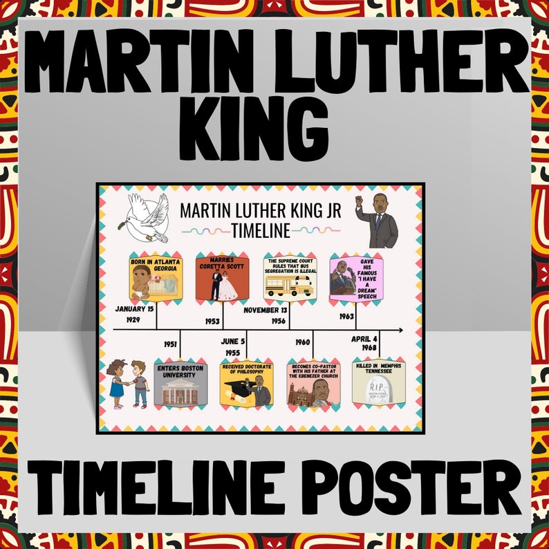 MLK Day Timeline Poster | Martin Luther King Jr Timeline Bulletin Board ...