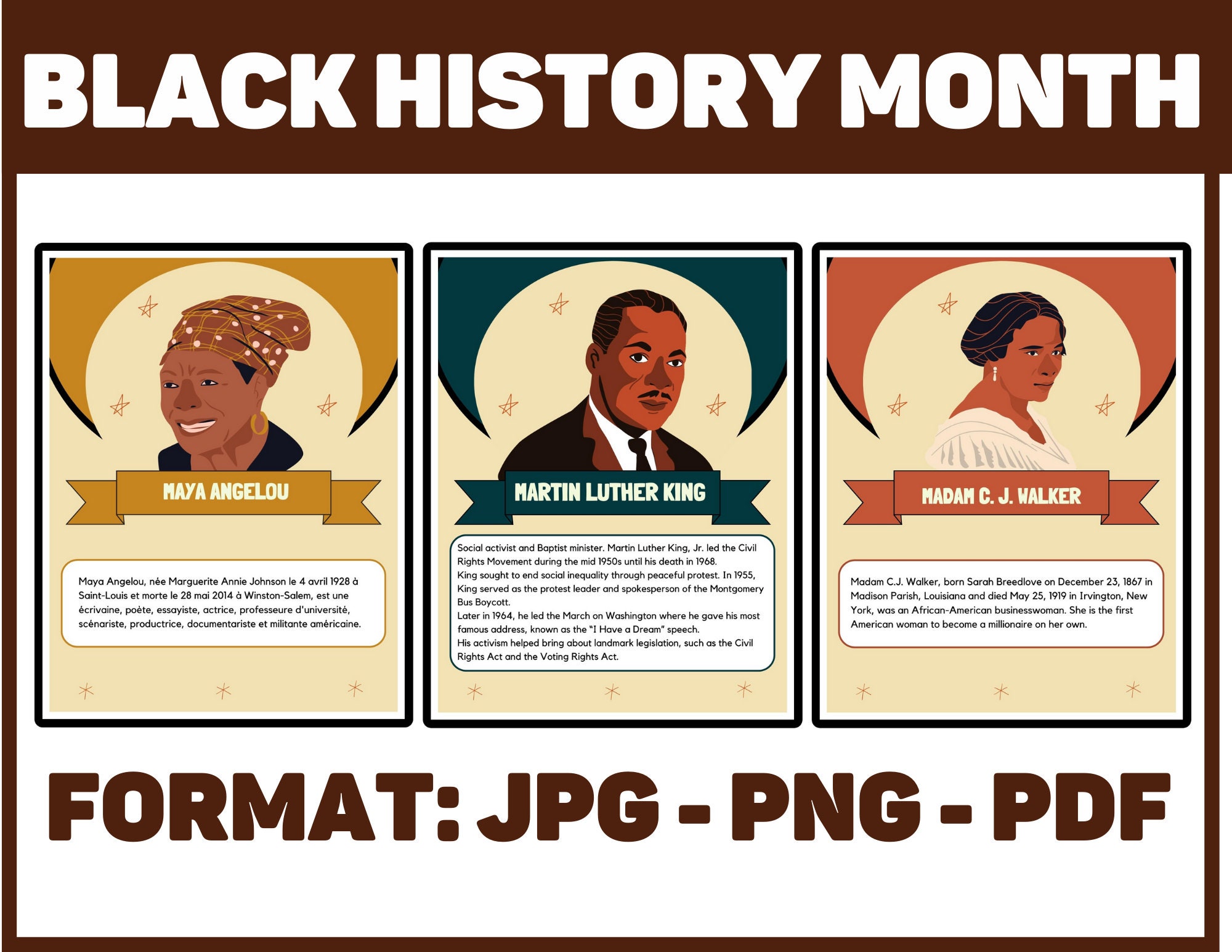 Important Figures in Black History Month Posters Black History Month ...