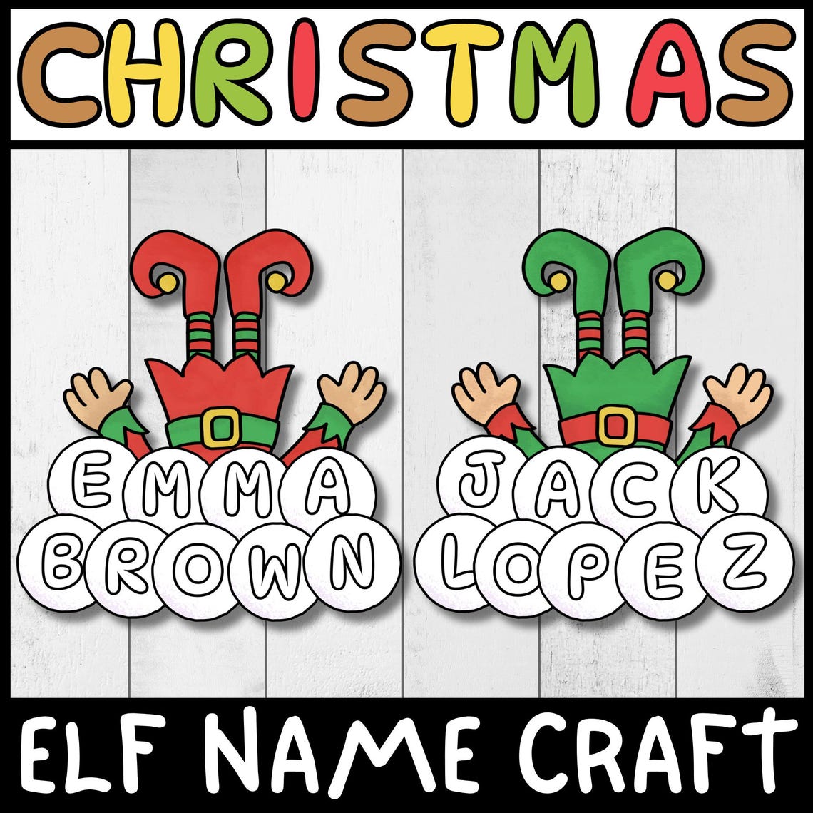 Christmas Elf Bulletin Board Name Craft Elf Bulletin Board Winter ...