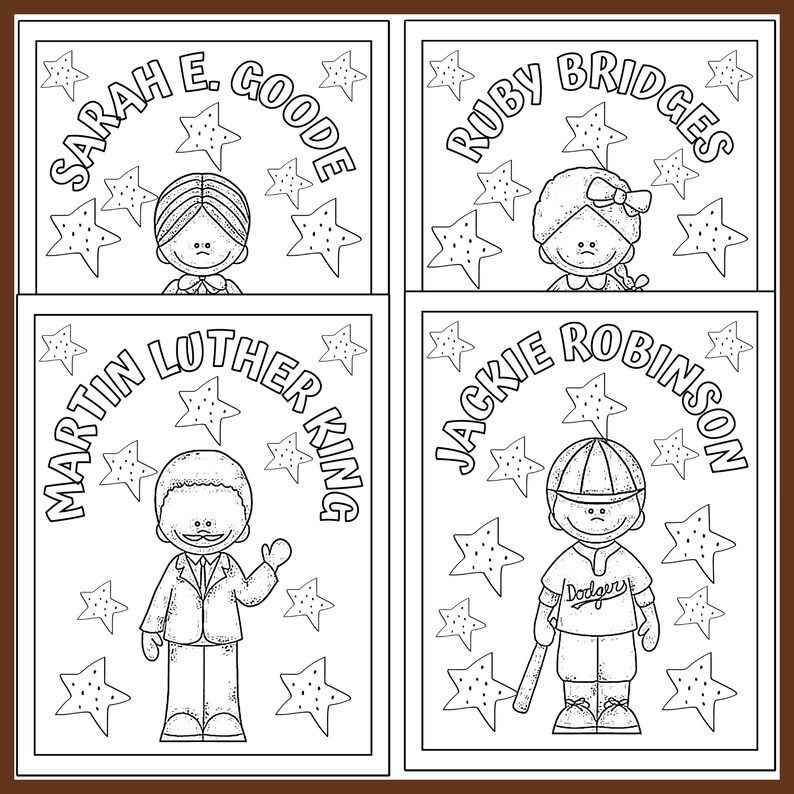 Important Figures in Black History Month Coloring Pages | Black History ...