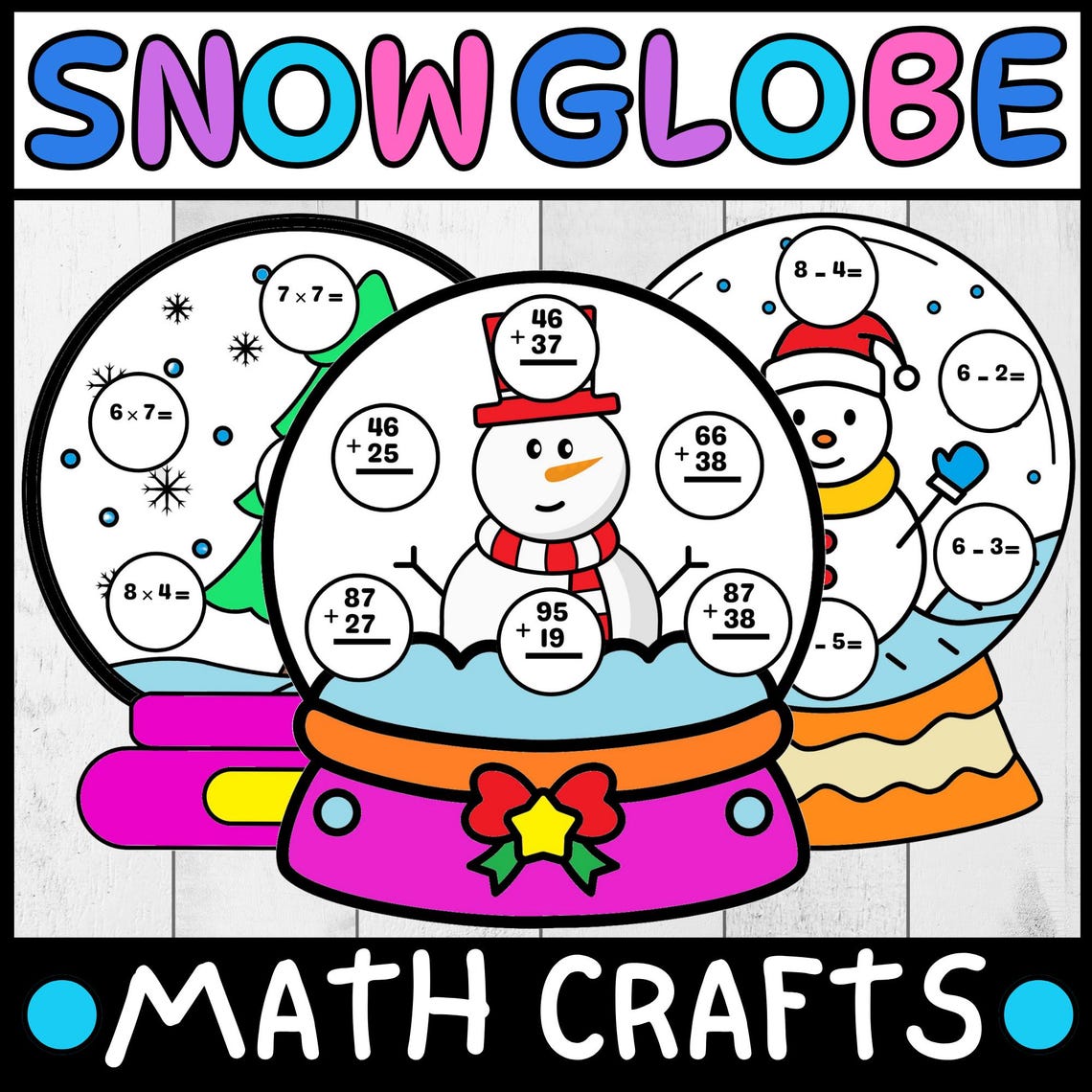 Snow Globe Math Crafts - Winter Christmas Bulletin Board Ideas ...