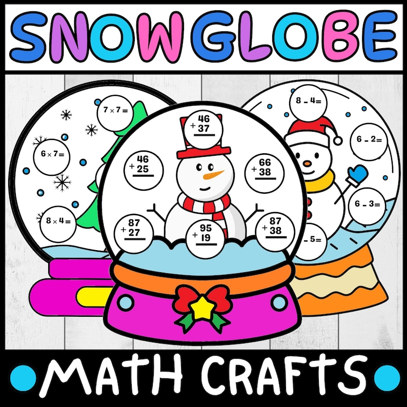 Snow Globe Math Crafts - Winter Christmas Bulletin Board Ideas ...