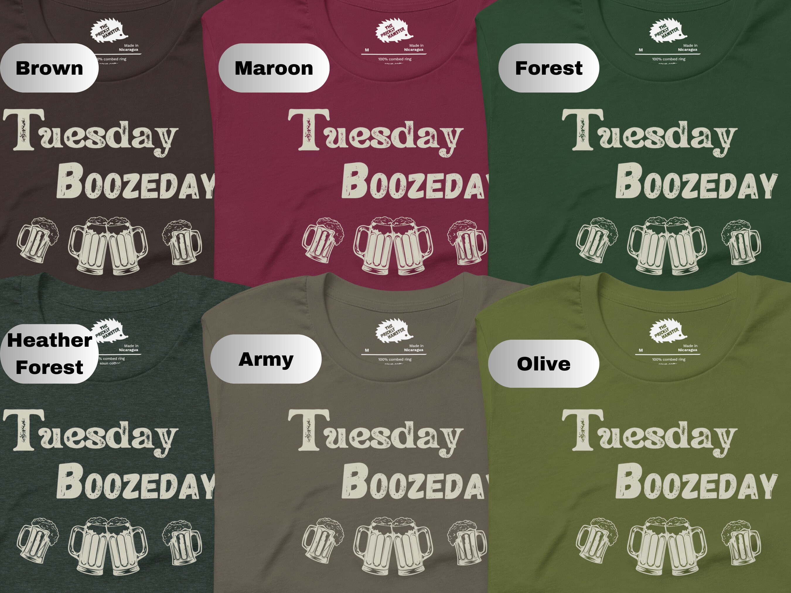 Tuesday Boozeday Funny Adult Shirts sizes XS5XL Soft Cotton Tee Shirt ...
