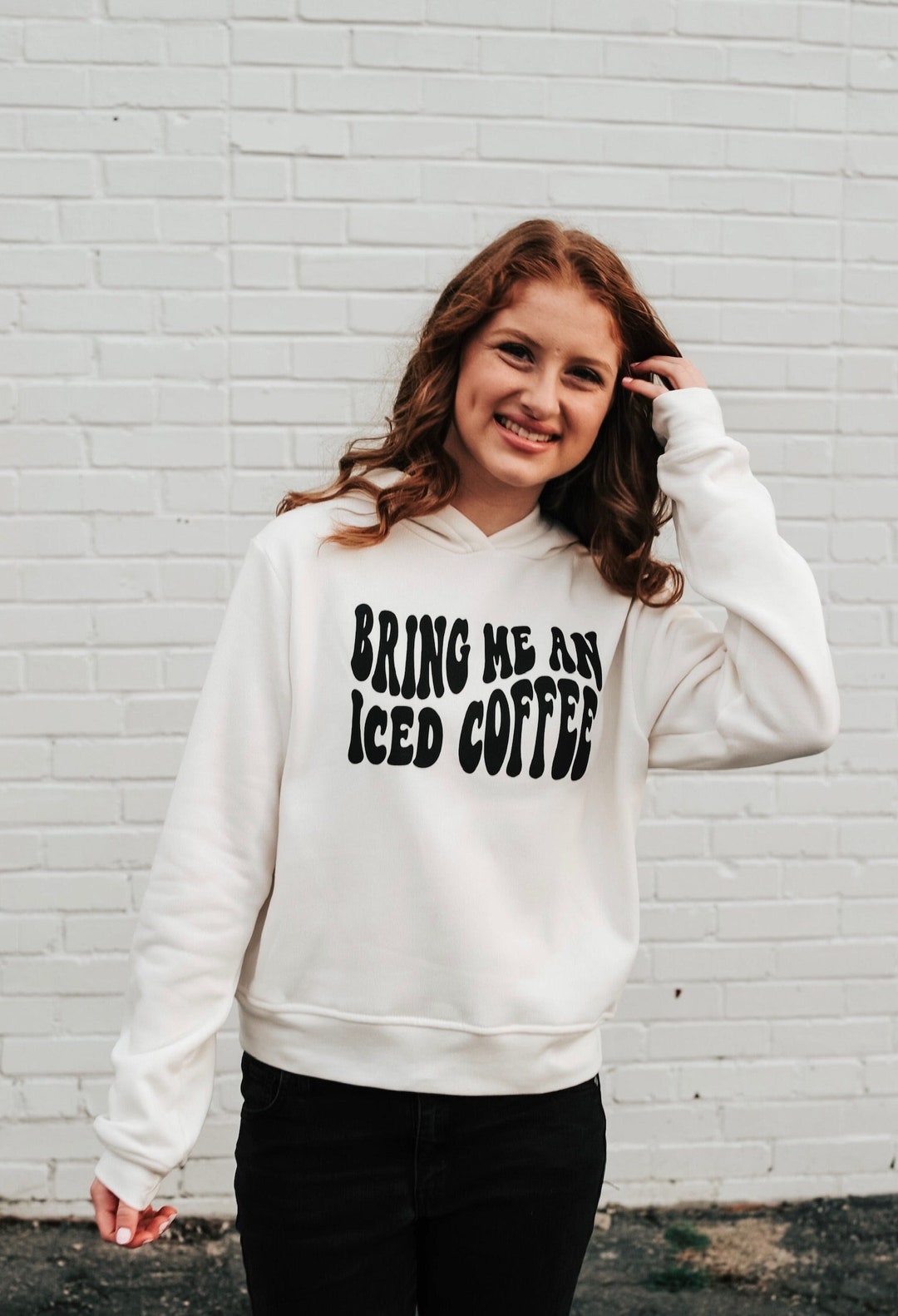 Ultra Soft Bring Me an Iced Coffee Hoodie, Lounge Wear, Hoods, Coffee ...