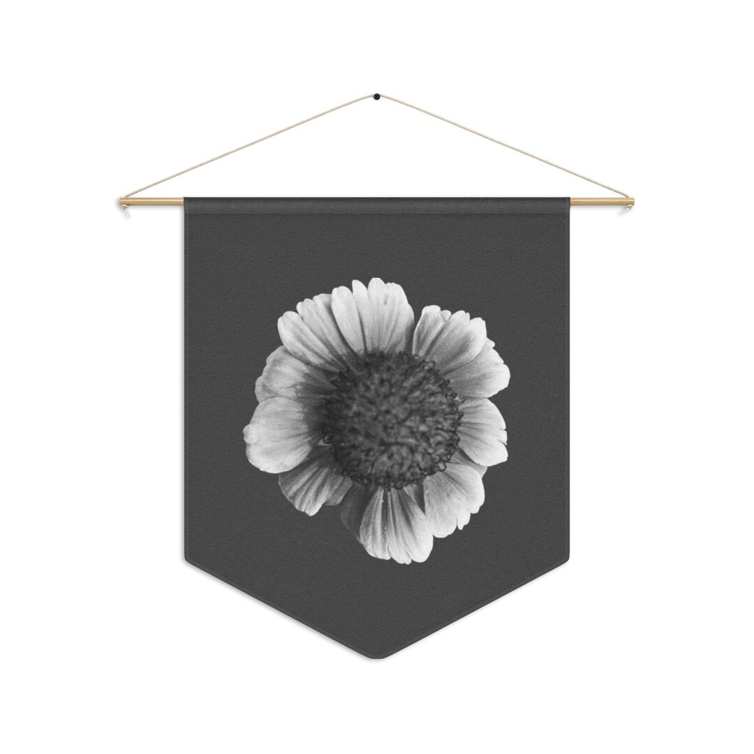 Black and White Flower Pennant Banner (charcoal) - Etsy