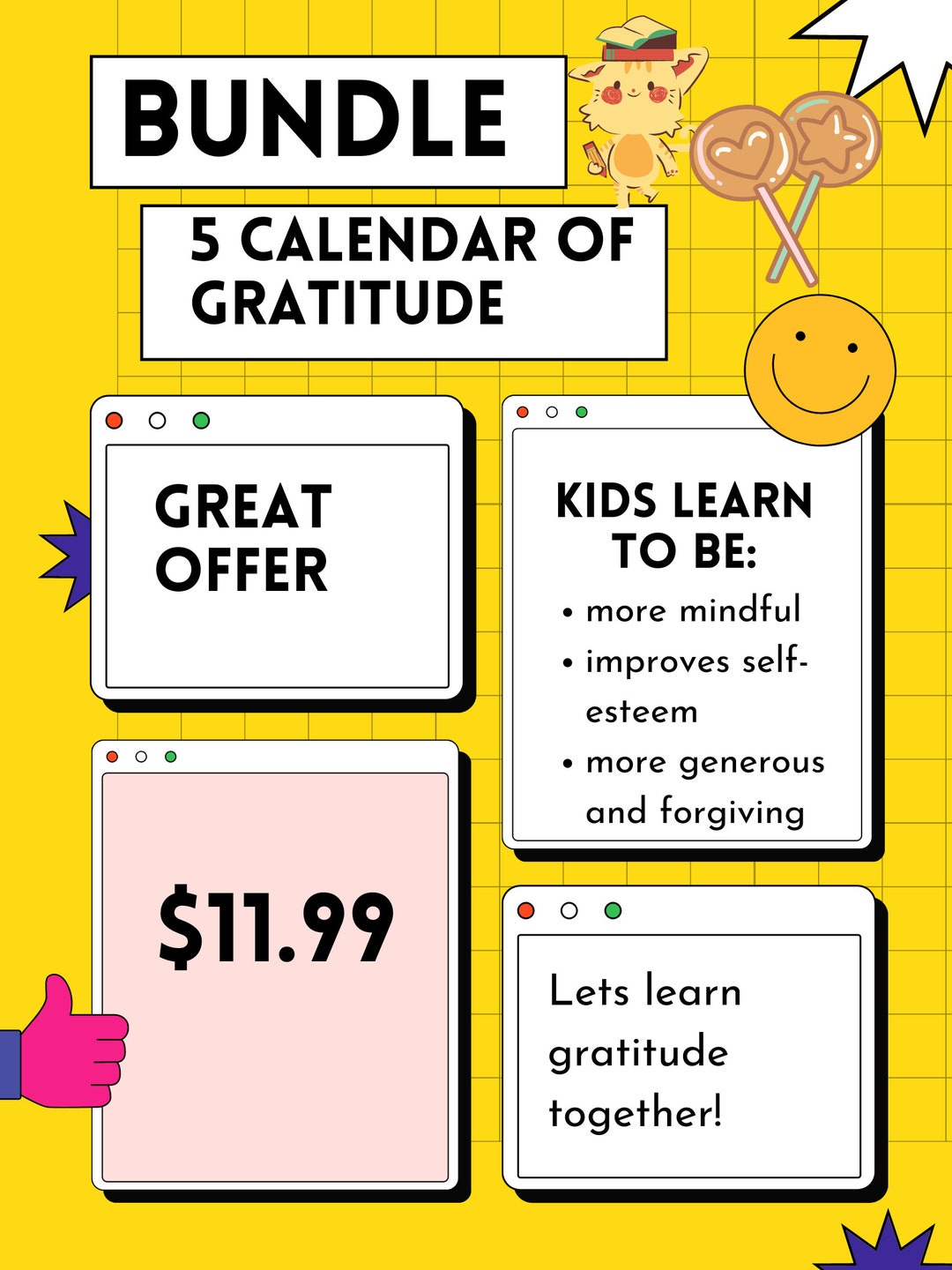 Bundle 5 Calendar of Gratitude Kids Activity Family Time - Etsy