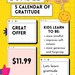 Bundle 5 Calendar of Gratitude Kids Activity Family Time - Etsy
