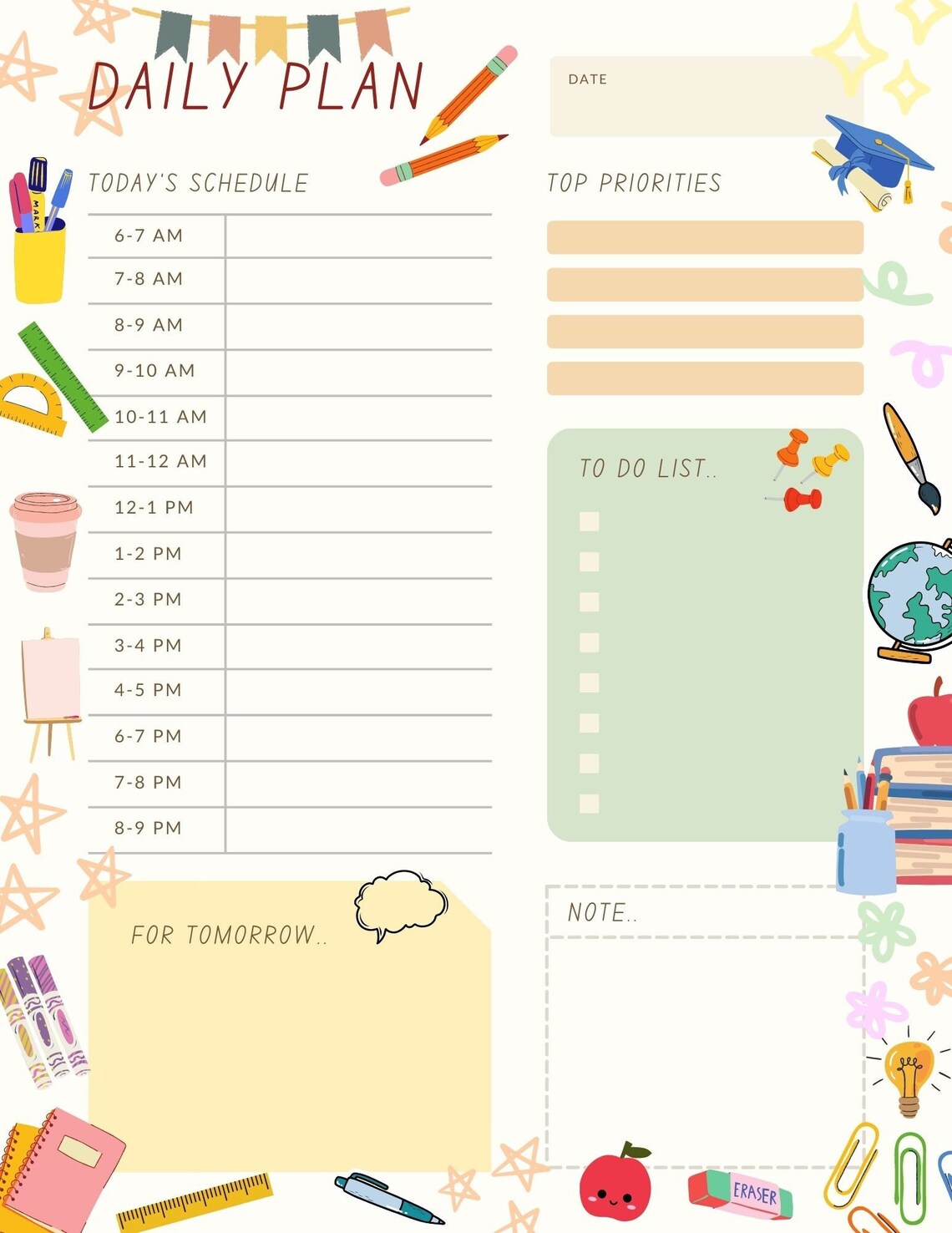 Teachers Inspired Daily to Do List Printable, Instant Download, Daily ...