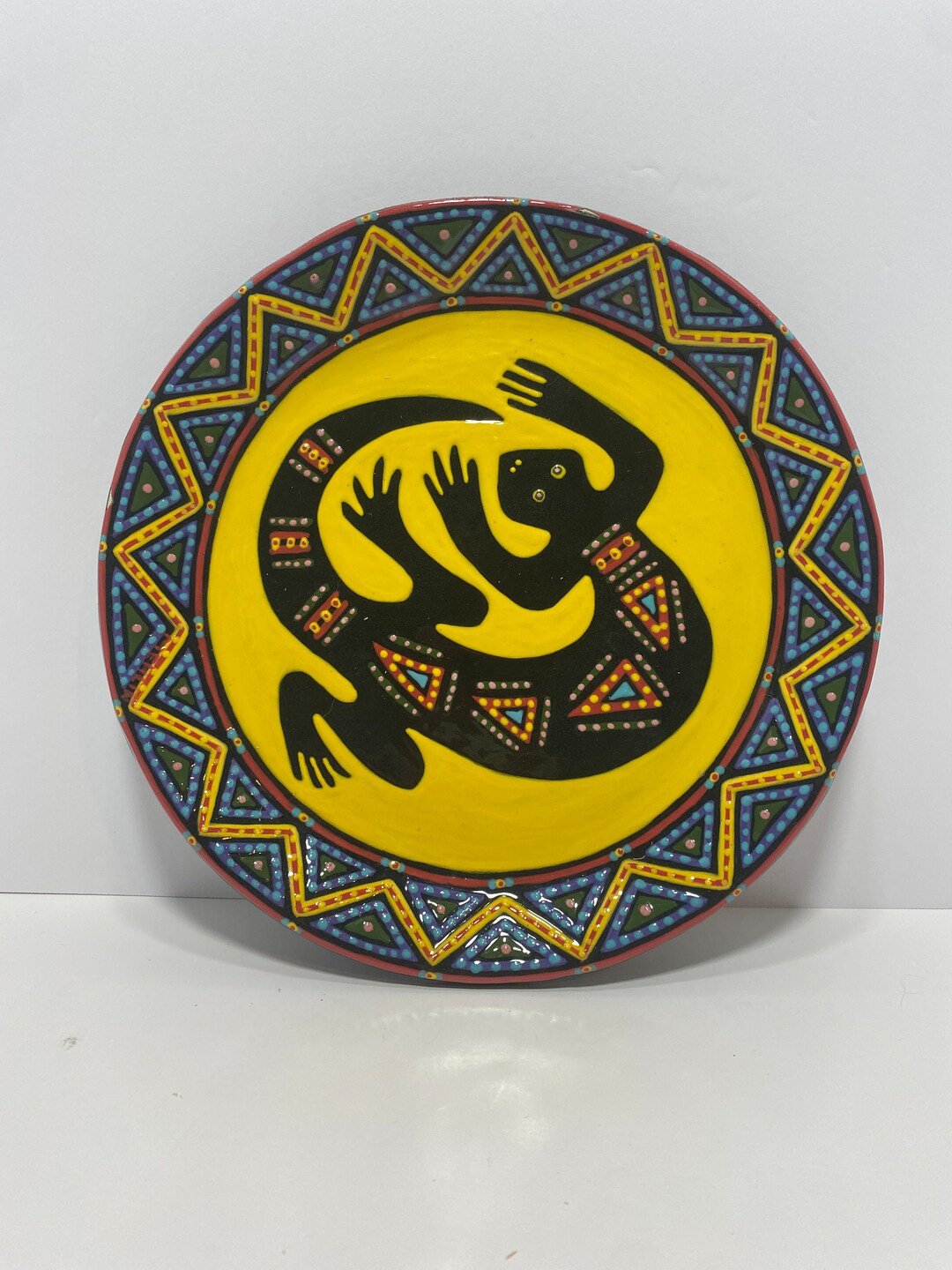 Vintage 1993 L. L. Mehlin Colorado Artist Hand Painted Plate Black Ware ...