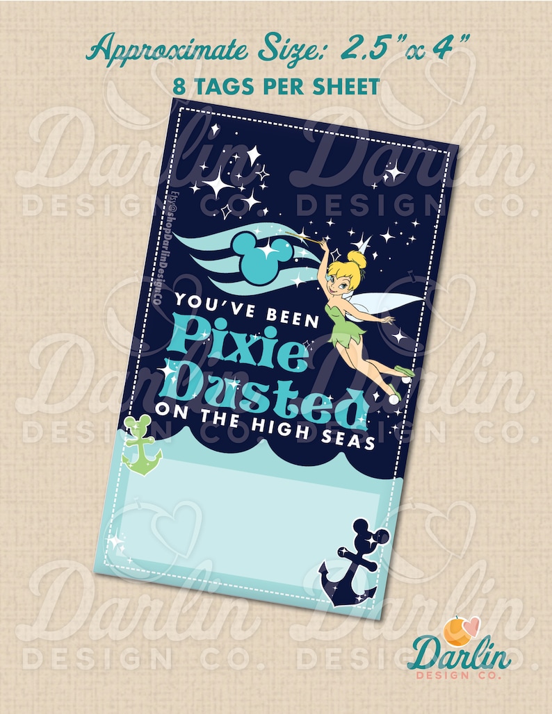 Pixie Dust Gift Tags - You've Been Pixie Dusted on the High Seas ...