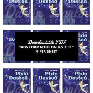 Tinker Bell Pixie Dust Gift Tags - You've Been Pixie Dusted - Instant ...