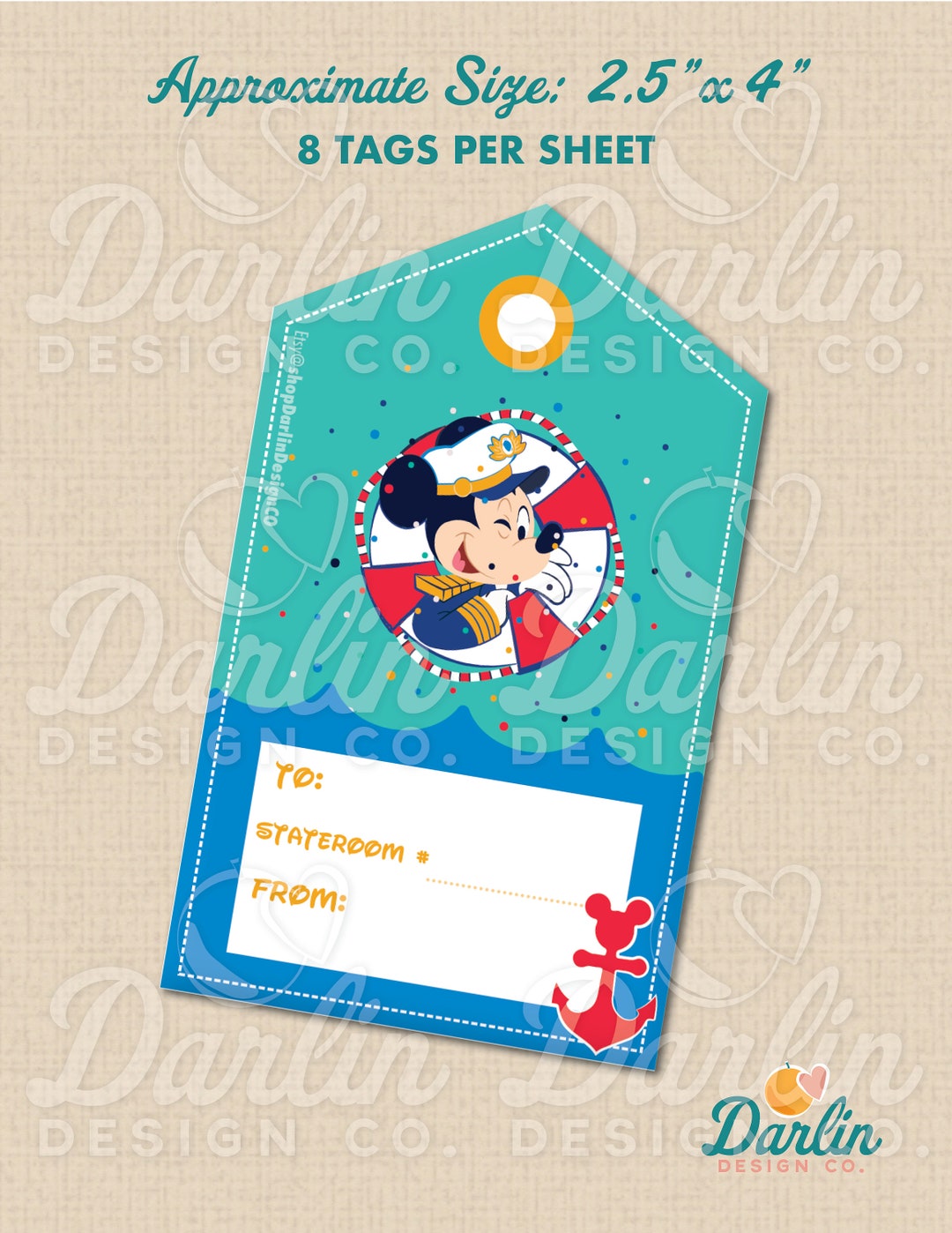 DCL Fish Extender Gift Tag - Captain M | Digital Download | Shimmering ...