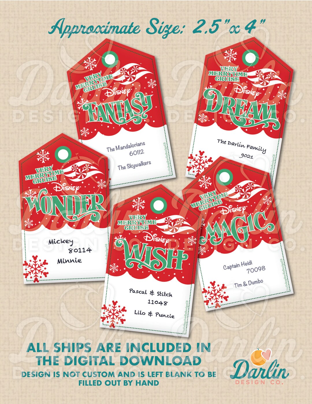 DCL Fish Extender Gift Tag - Very Merrytime Cruise | Custom Ships ...