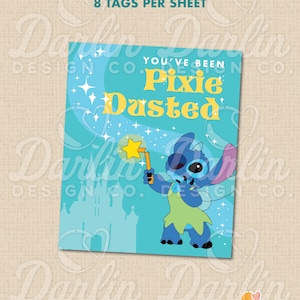 Stitch Pixie Dust Gift Tags - You've Been Pixie Dusted - Instant Download PDF - Etsy
