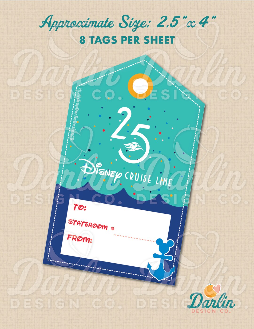 DCL 25th Anniversary DCL Fish Extender Gift Tag Digital Download ...