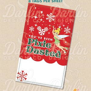 Pixie Dust Gift Tags - Christmas Color Scheme - You've Been Pixie Dusted Customizable - Instant ...