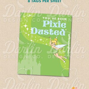 Tinker Bell Pixie Dust Gift Tags - You've Been Pixie Dusted - Instant Download PDF - Etsy