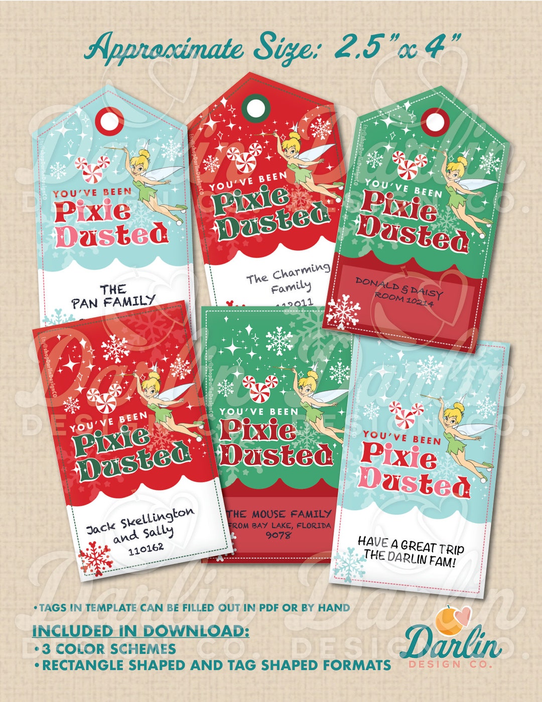 Pixie Dust Gift Tags - Christmas Color Scheme - You've Been Pixie ...