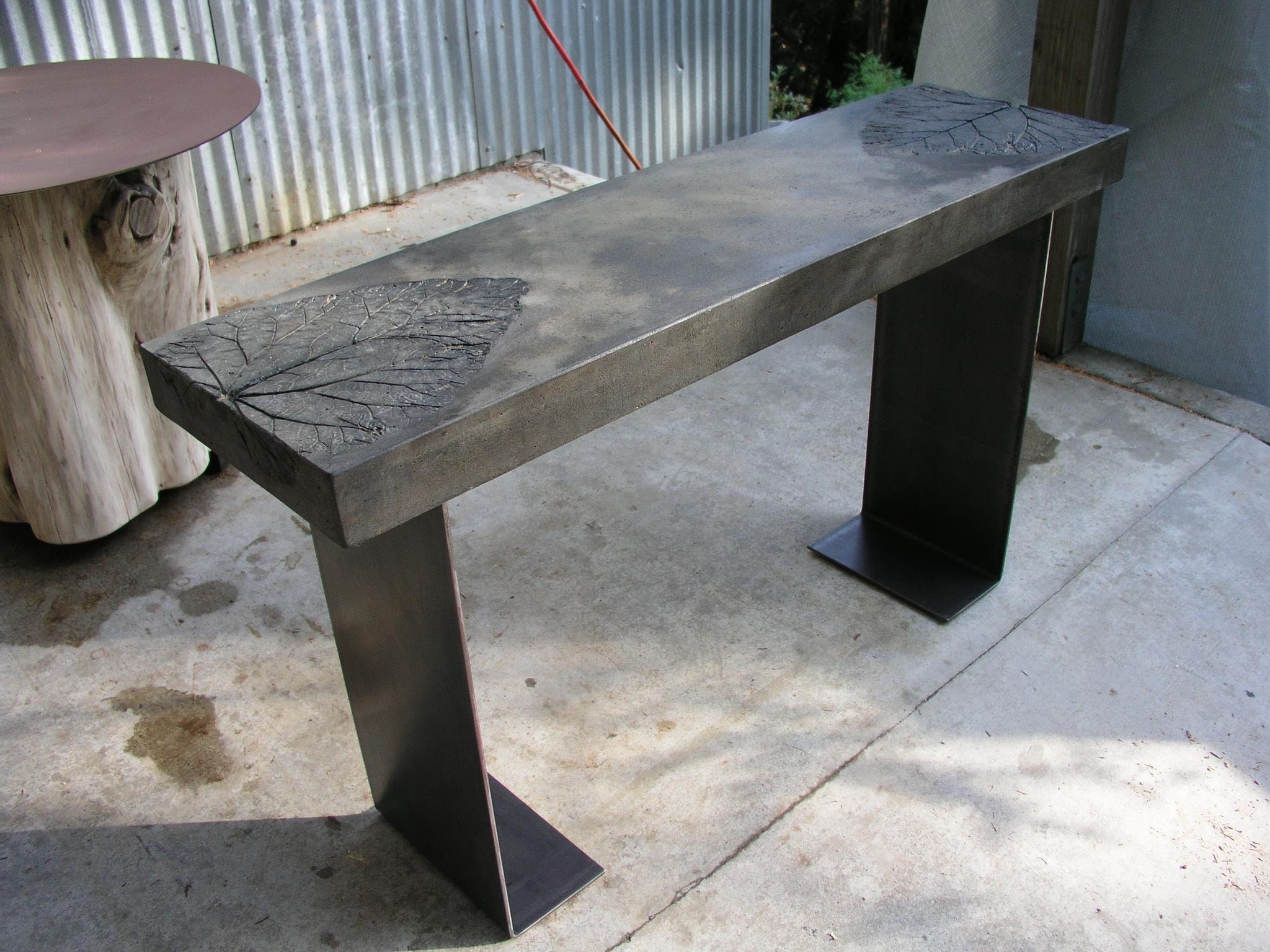 Custom Rectangular Concrete Bench or Dining, Console, Coffee Table Tops ...