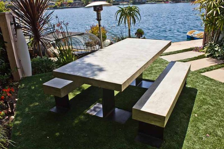 Custom Rectangular Concrete Bench or Dining, Console, Coffee Table Tops ...