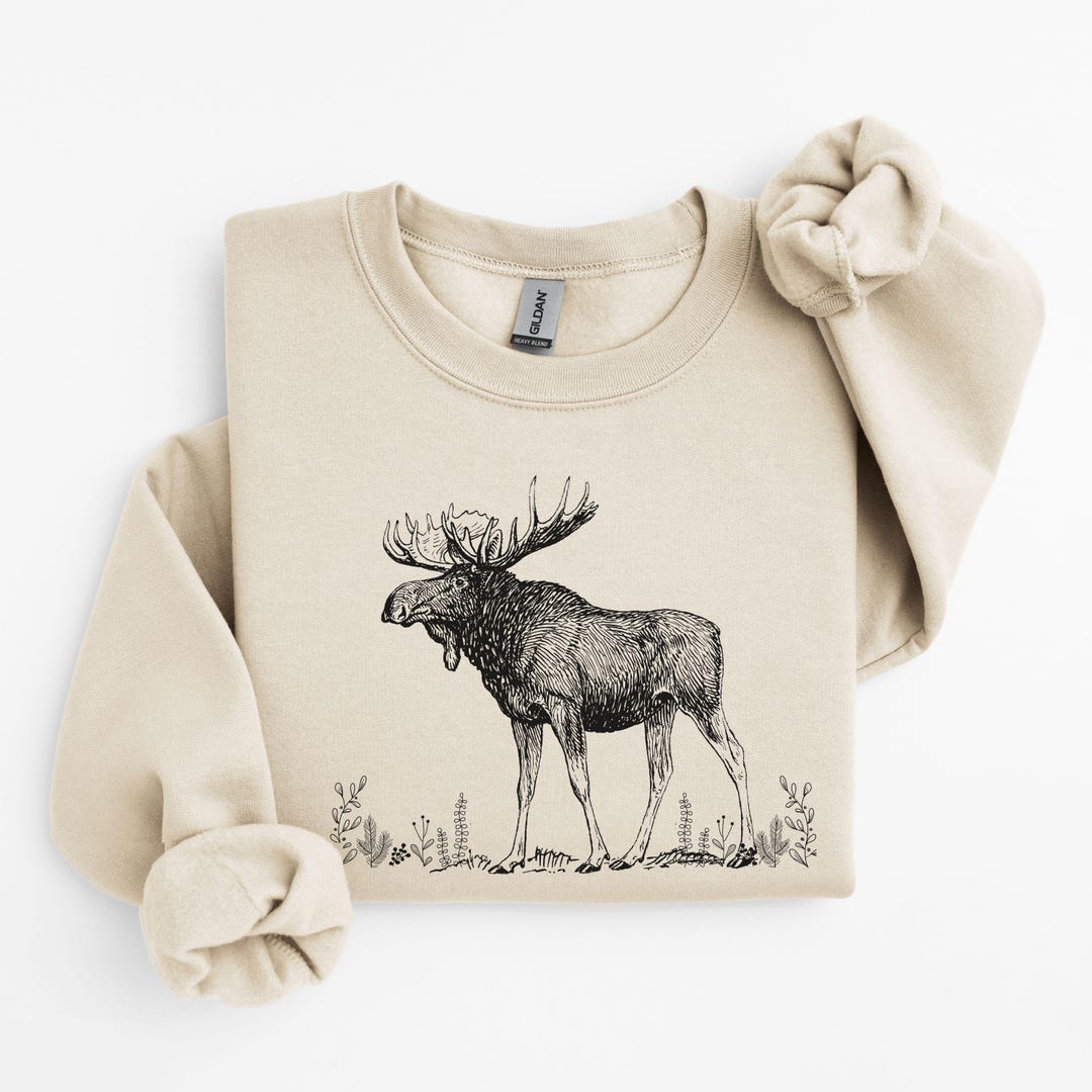 Moose Sweatshirt, Moose Gifts, Animal Lover Gift, Moose Sweater, Alaska ...