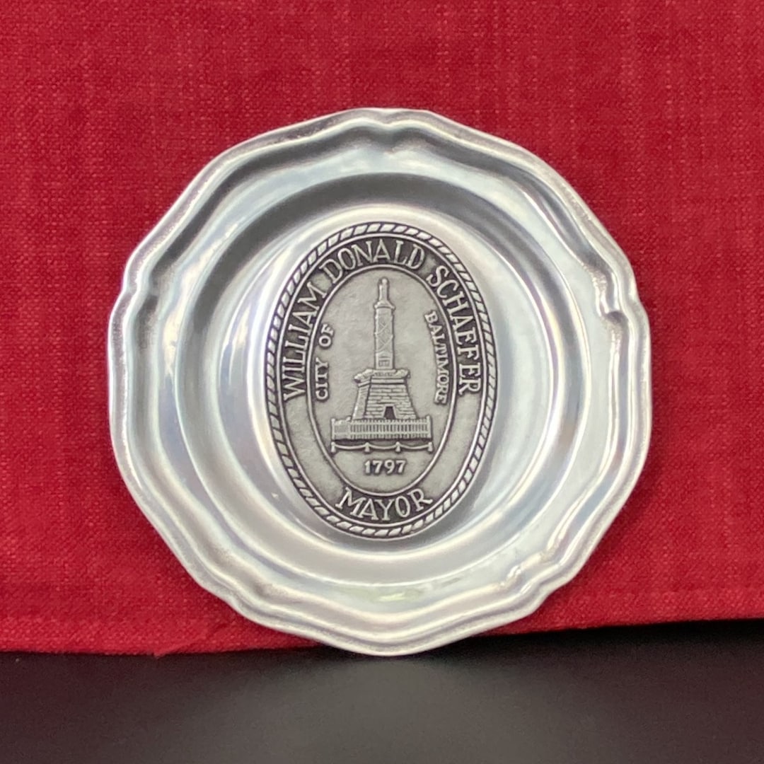 Vintage William Donald Schaefer Mayor of Baltimore Commemorative Pewter Plate - Etsy