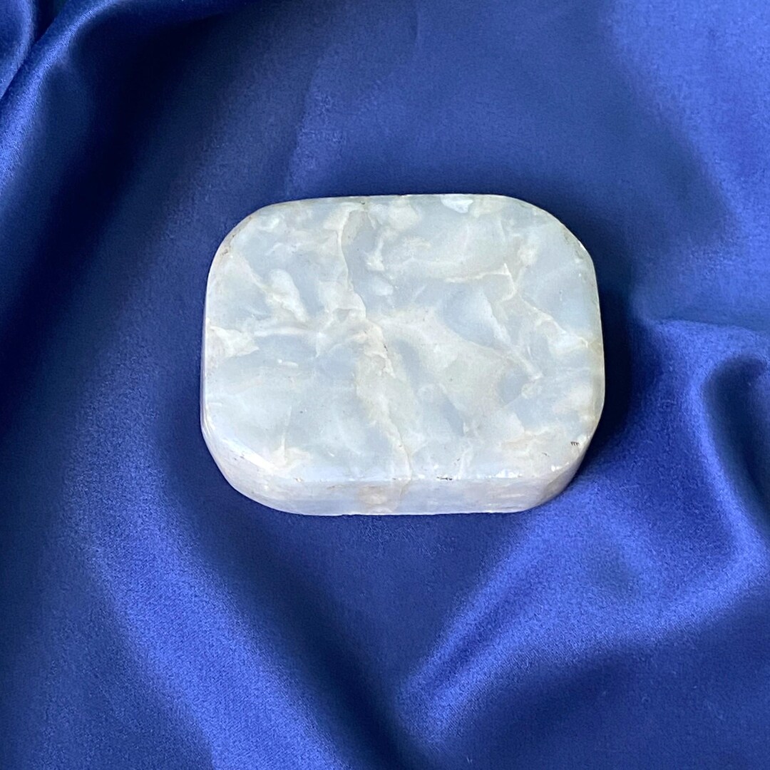 Vintage Marble Paperweight 1940s Light Gray With Cream and Blue ...