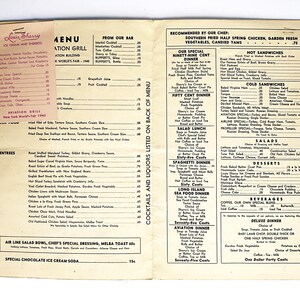 Vintage Menu Aviation Grill New York World’s Fair Aviation Pavilion ...