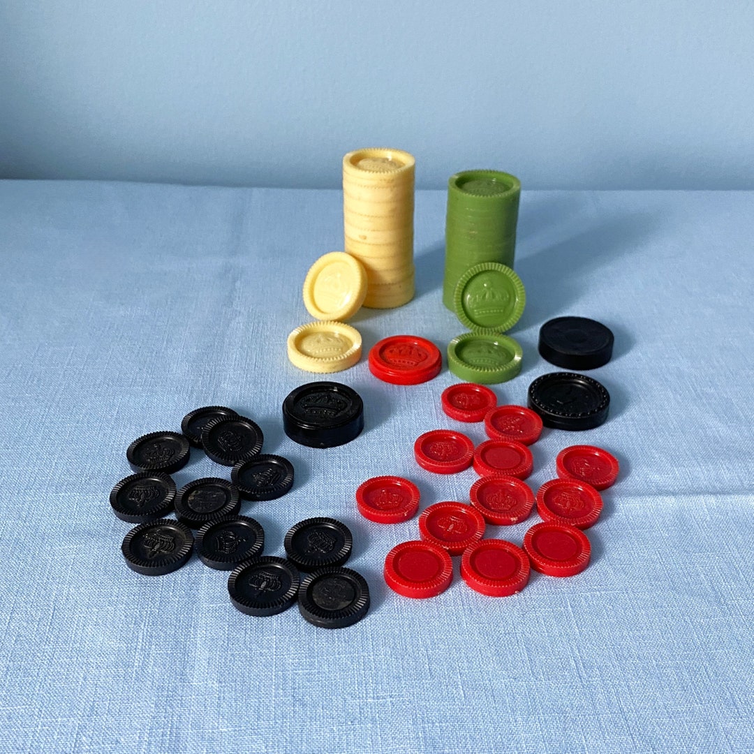 Vintage Checkers Replacement Plastic Tokens With Game Instructions ...