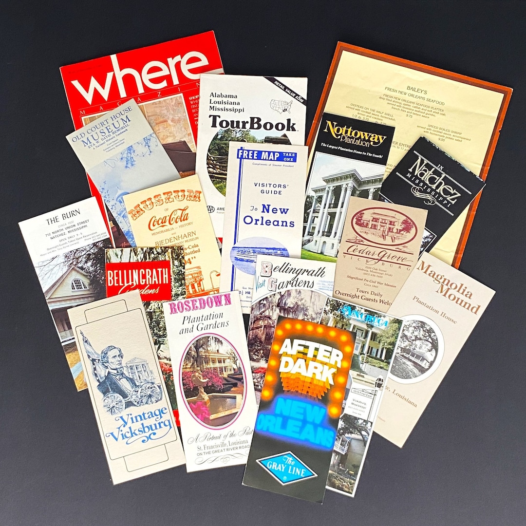 Vintage Lot New Orleans Travel Pamphlets and Louisiana Alabama and ...