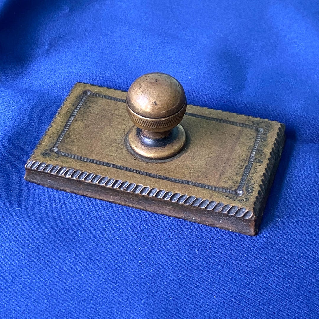 Vintage 1900s Bronze Paperweight Stamper Style With Handle - Etsy