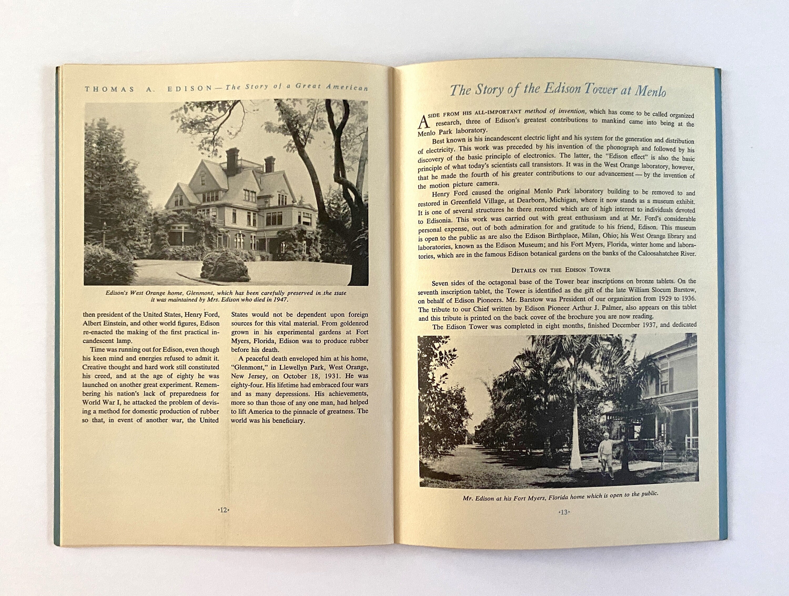 Vintage Thomas Edison Illustrated Booklet Thomas Alva Edison Lights ...