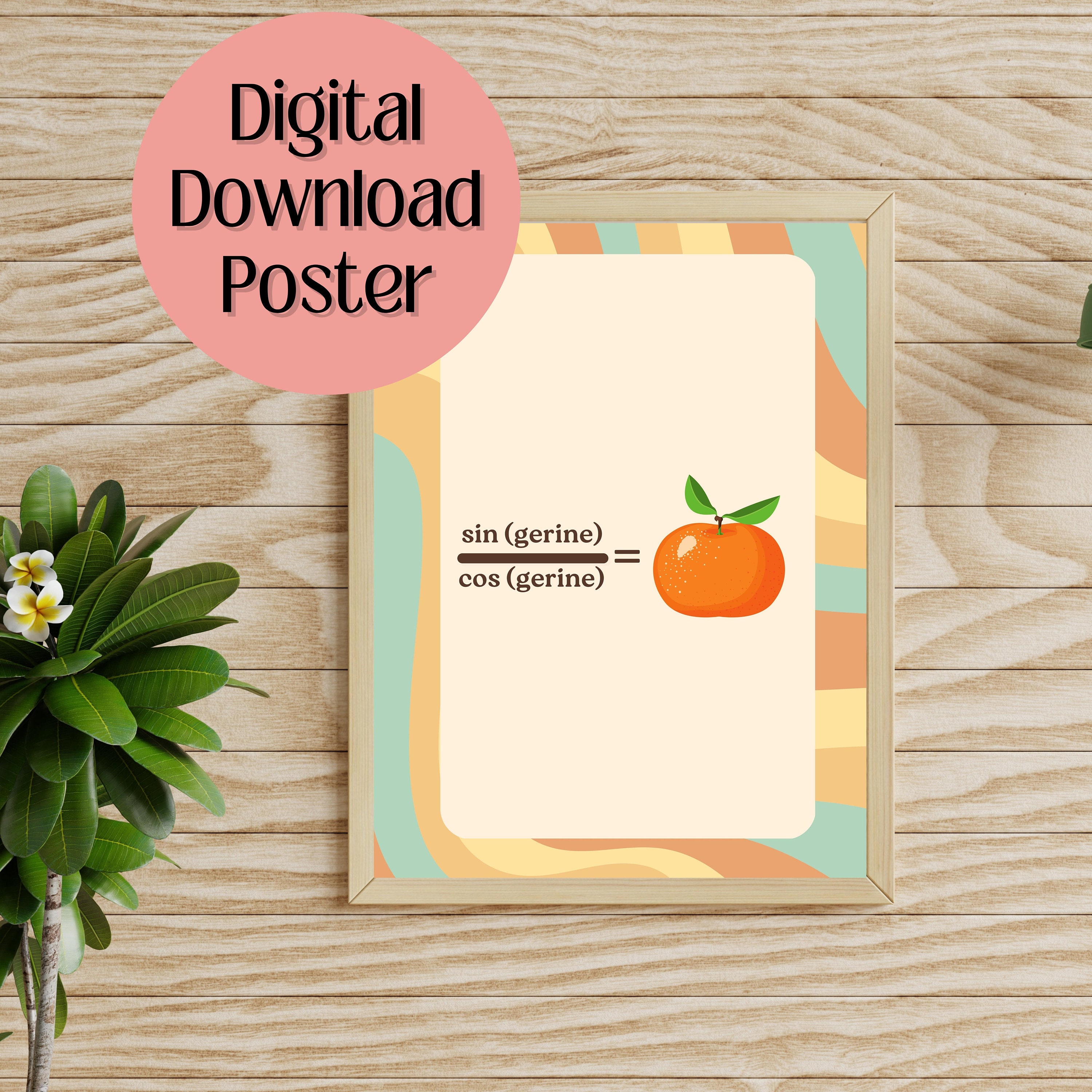 Set of 4 Trigonometry Math Classroom Posters, Retro Math Posters, Funny ...