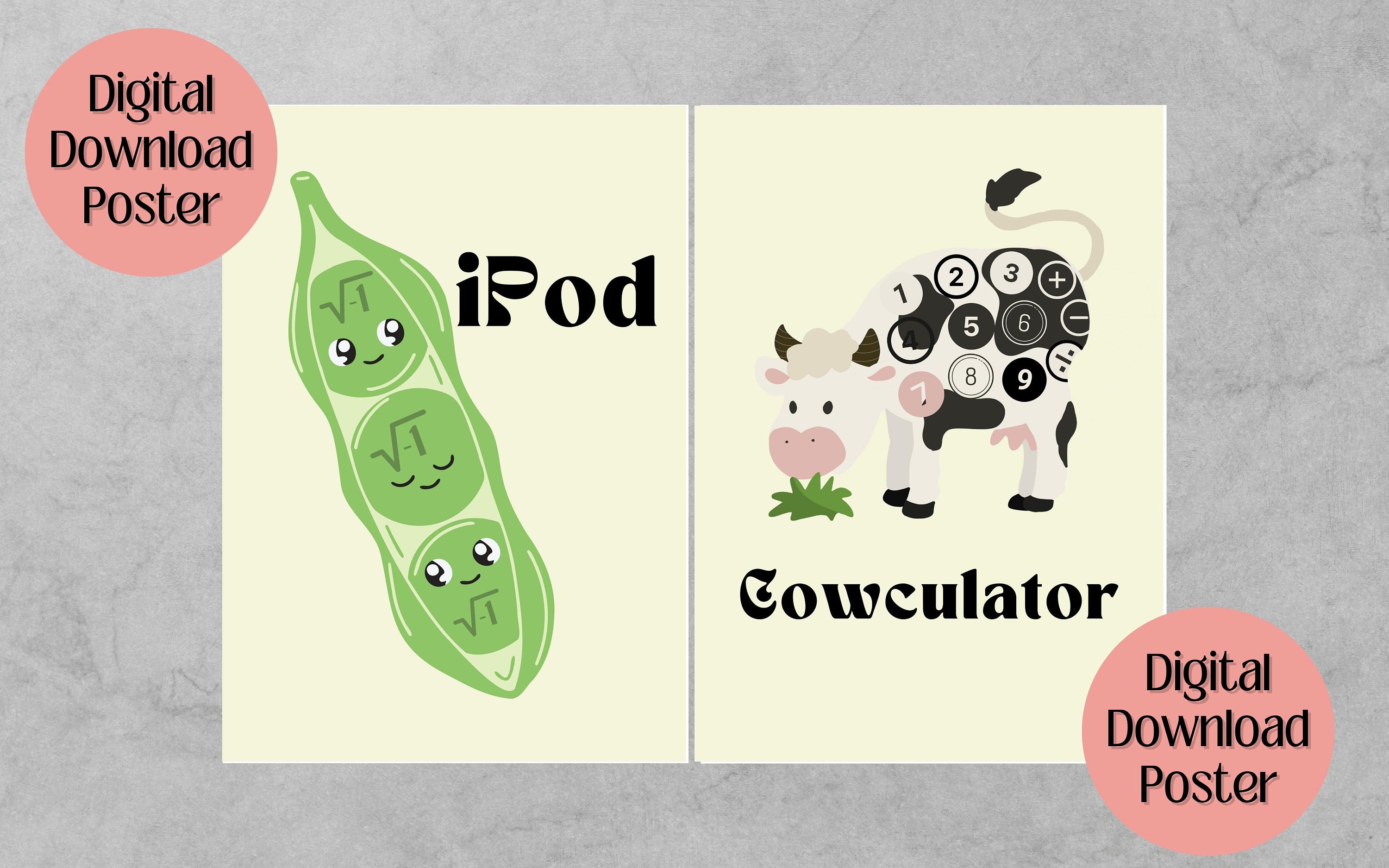 Set of 6 Funny Math Classroom Posters, Retro Math Posters, High School ...