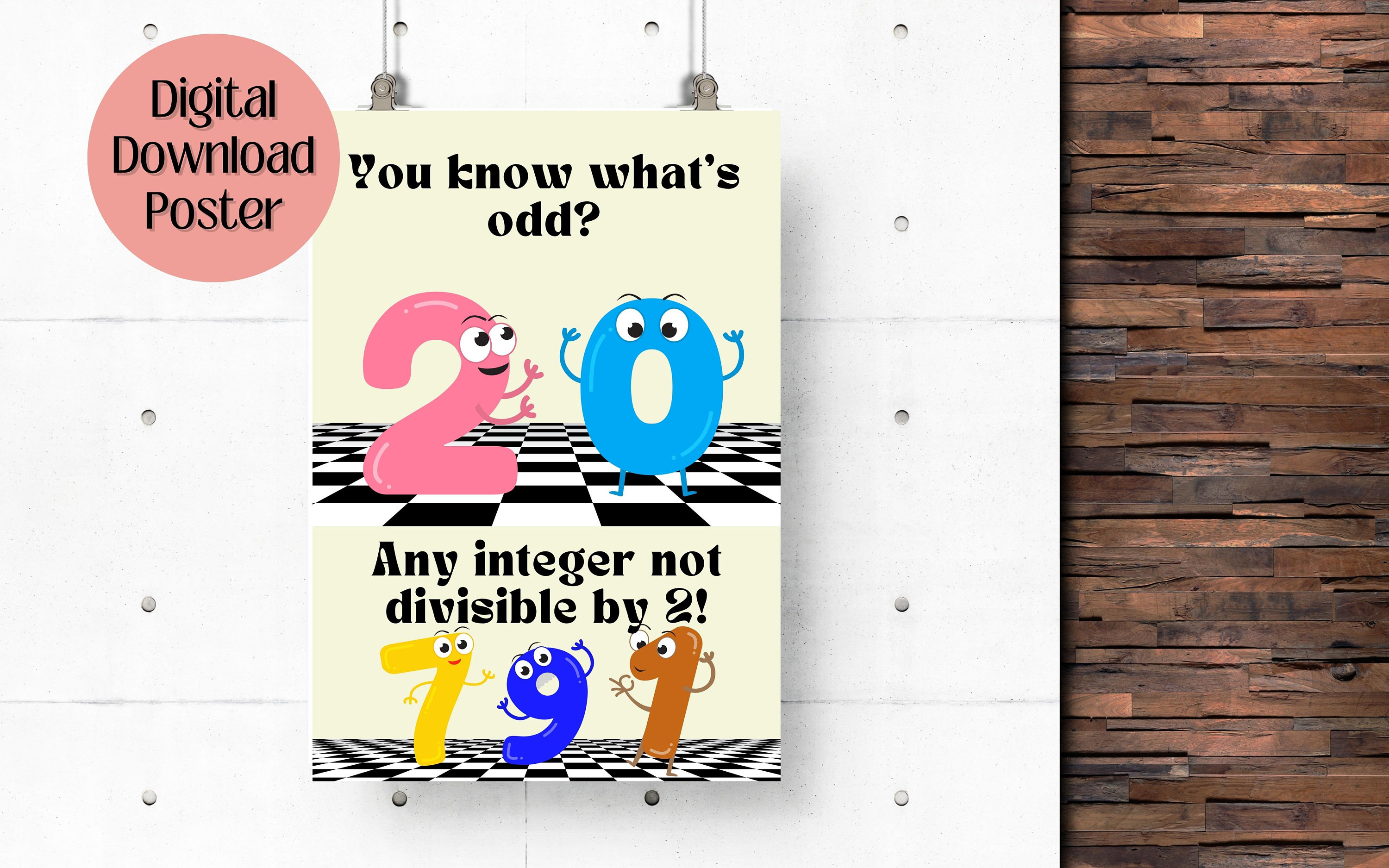 Set of 6 Funny Math Classroom Posters, Retro Math Posters, High School ...