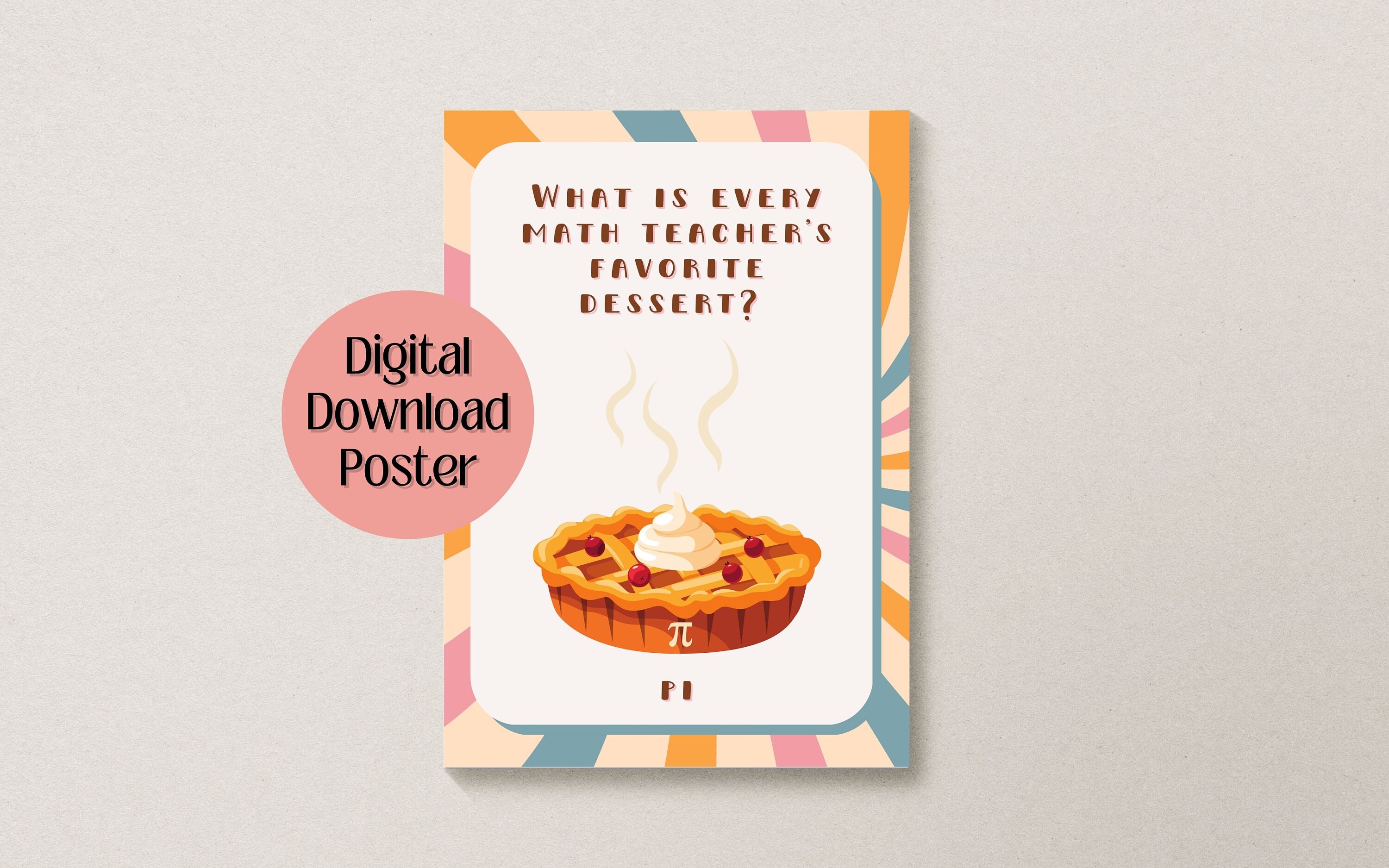 Set of 6 Cute Funny Classroom Posters, Retro Math Posters, High School ...